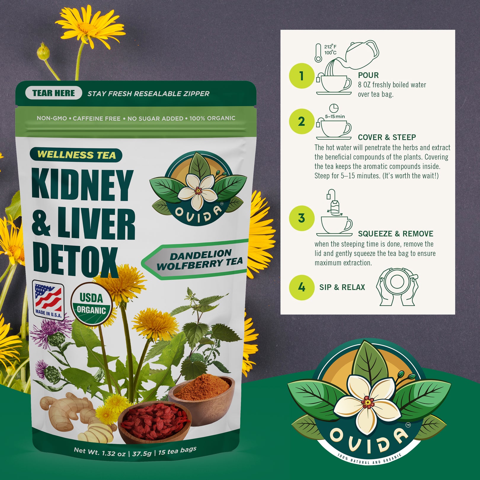 KIDNEY & LIVER DETOX TEA – Ovida